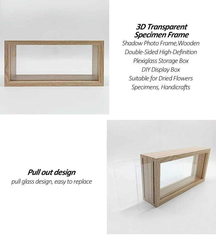 Factory Custom Frame 3d Transparent Specimen Diy Frame Shadow Box Frame ...