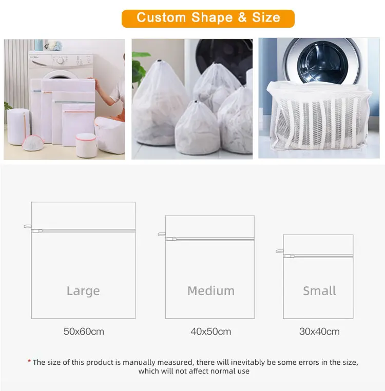 Foldable Square Polyester Mesh Laundry Bags for Clothes Custom Logo ...