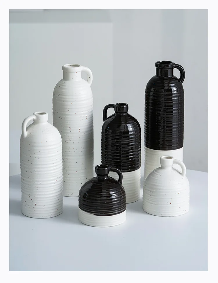 Creative White Ceramic Vase Country European Style Dried Flower Vase ...