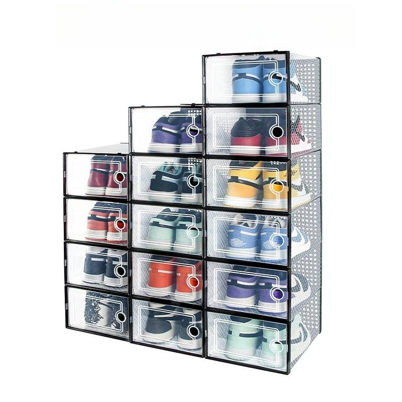 Shoe Organizers Storage Boxes For Closet Plastic Stackable Shoe ...