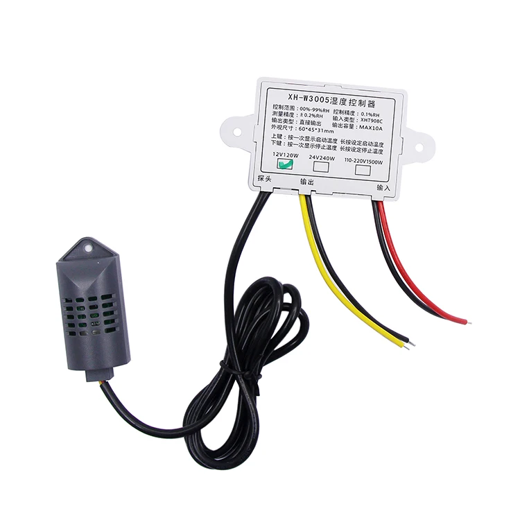 XH-W3005 12V Humidity Sensor Control Systems Hygrostat Digital Humidity ...