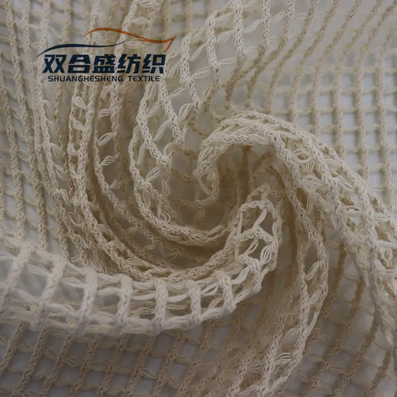150gsm square Mesh Fabric Recycled Produce Organic Cotton Mesh Bags for ...
