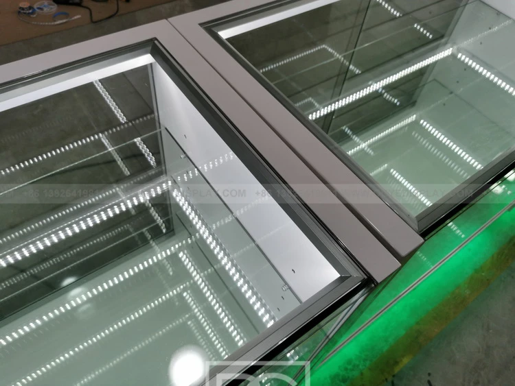 LED Strip Baseboard Dispensary Counters Design for Tobacco Shops