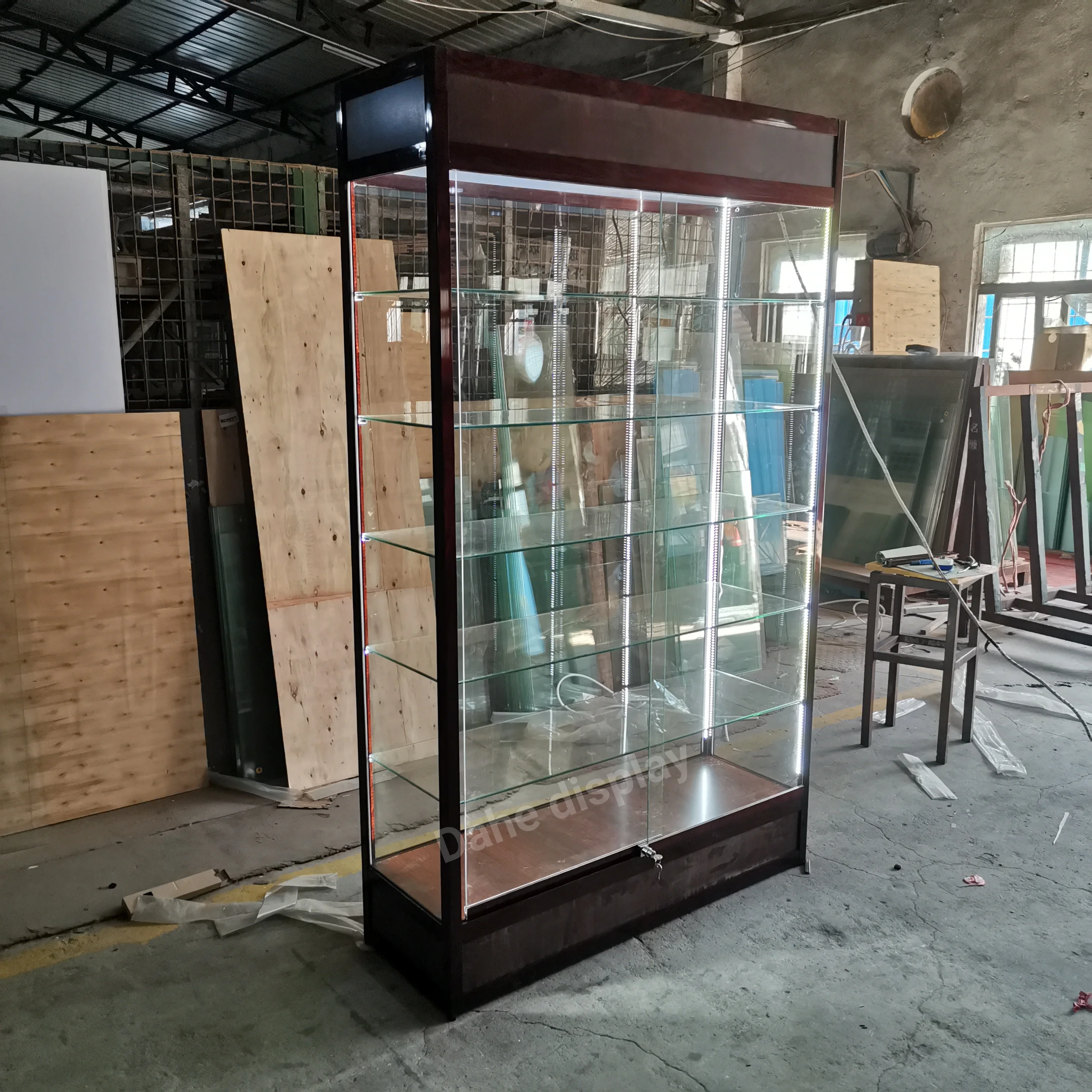 Multi-layered Glass Showcase Lockable Full Vision clear Smoke Shop ...