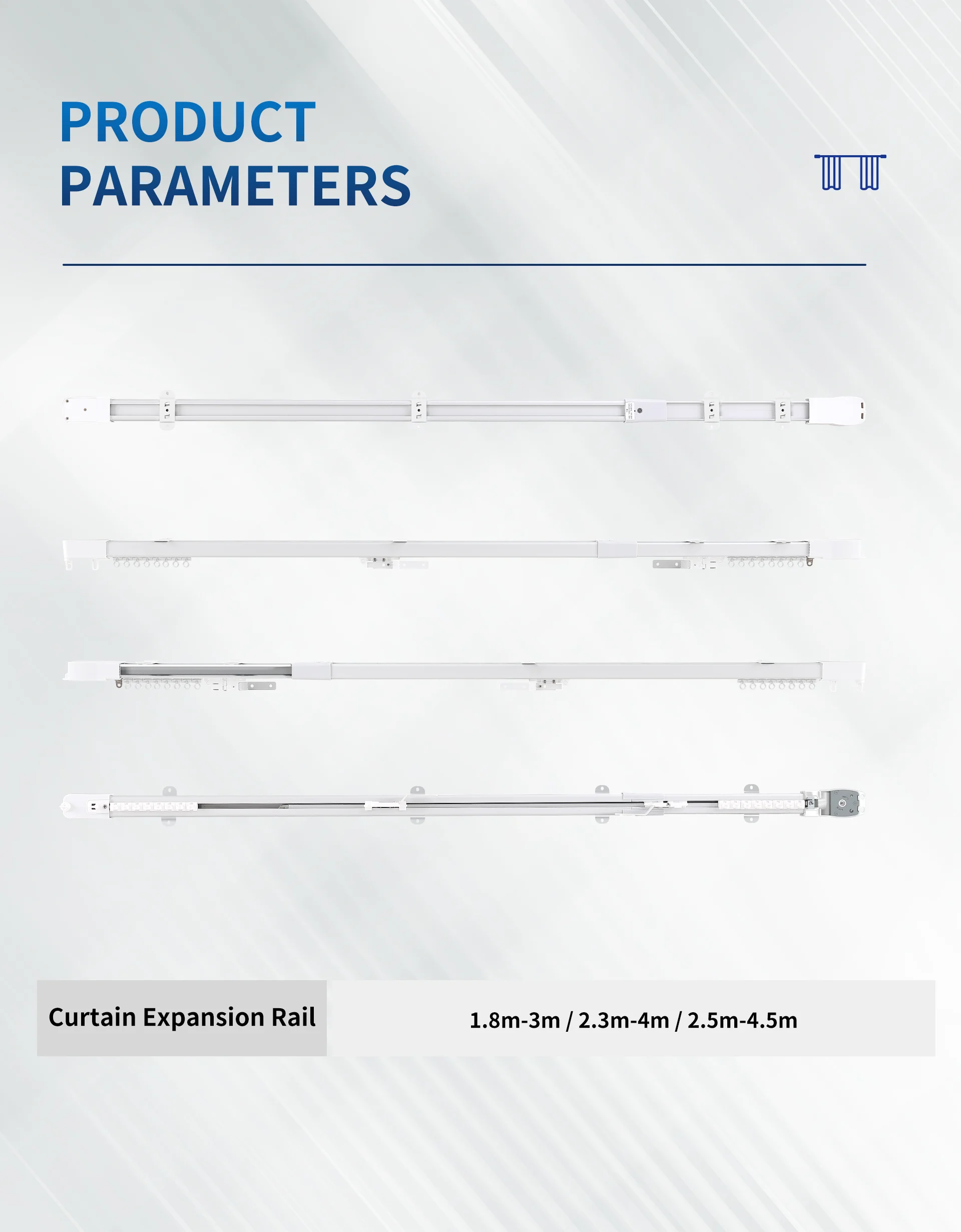 Tuya Smart Electric 1.8m-3m Tuya Wifi Motorized Curtain Track Rail ...
