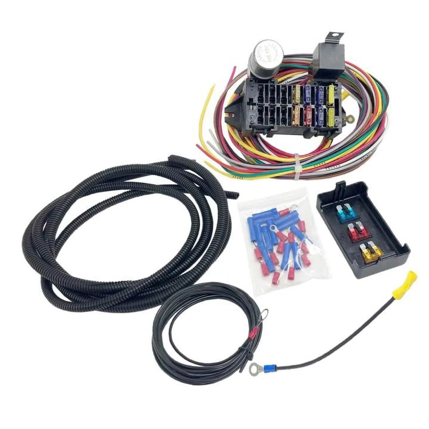 Universal 10 Circuit 8 Fuses Box Basic Wire Harness Fuse Box Street Hot ...