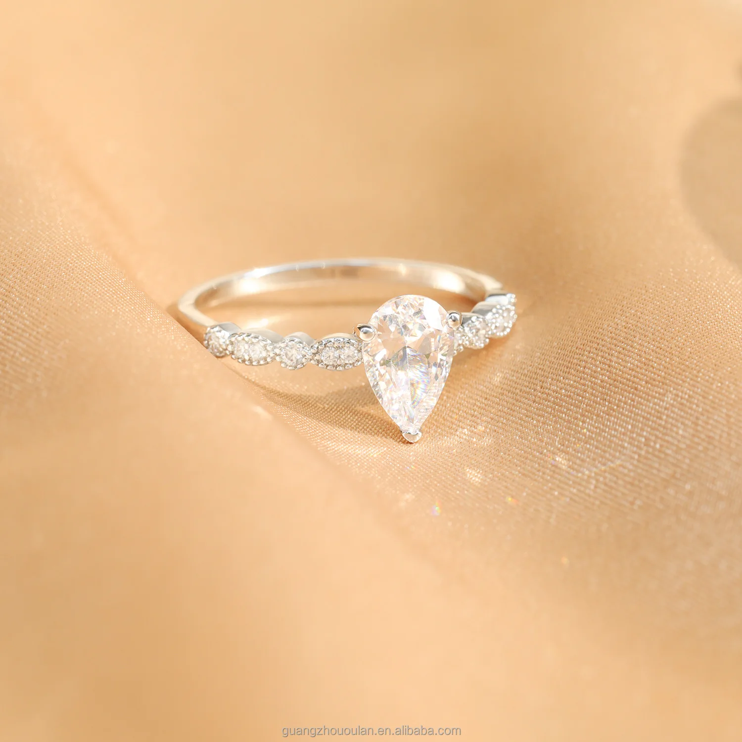 Somen 1.5ct Women Copper Ring Teardrop Engagement Rings Marquise Pear ...