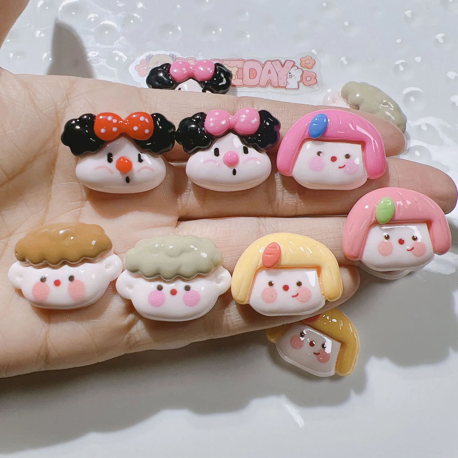 Cute Smiling Girl Cartoon Character Resin Flatback Cute Resin Diy ...