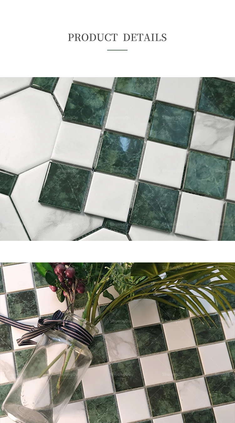 Modern Moissan Green Kitchen Bar Backsplash Carrara White Marble Mosaic ...