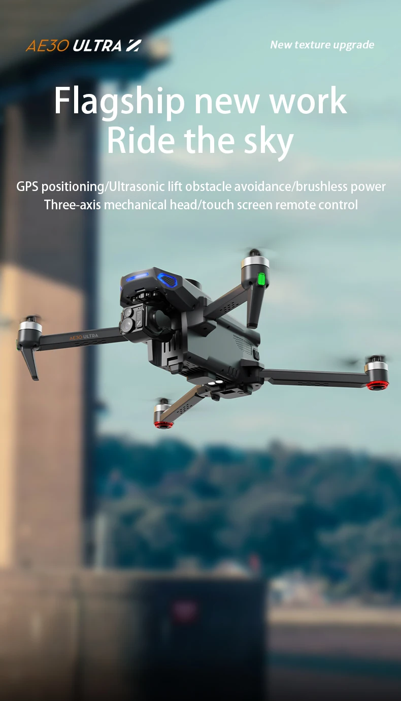AE30 Max: drone 4K, WiFi 5G, evitación láser, 45 min, 6 km