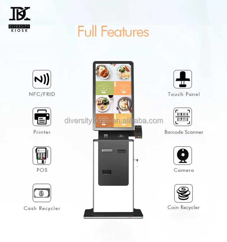 KFC Self Ordering Kiosk - Cashless POS with QR Code
