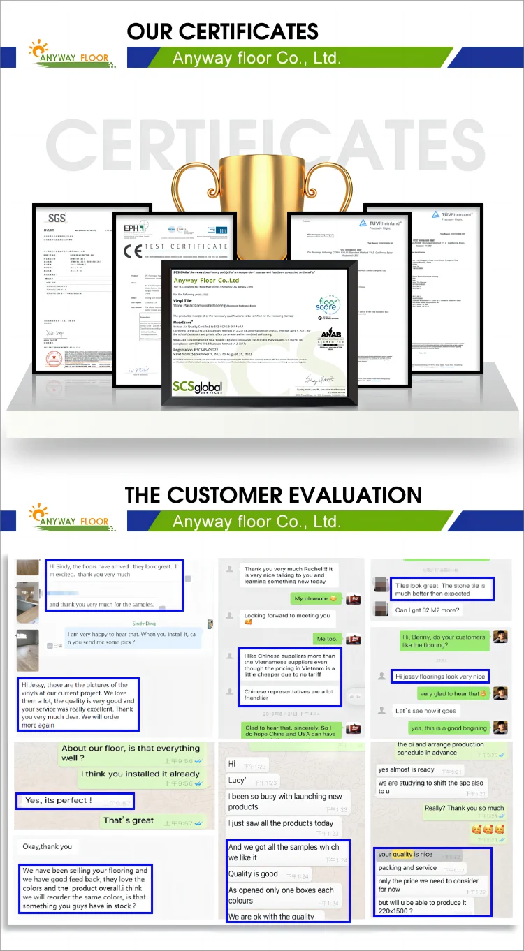 Waterproof PVC Vinyl Plastic Click SPC for Residential Use Floor ...
