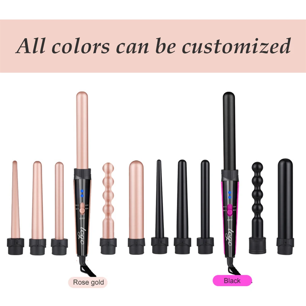 Interchangeable Led Display Curling Iron Rotating Electric Ceramic Home ...