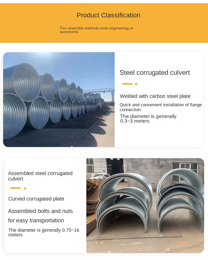 Large Diameter Corrugated Pipe Culvert Pipe Assemble Galvanized ...