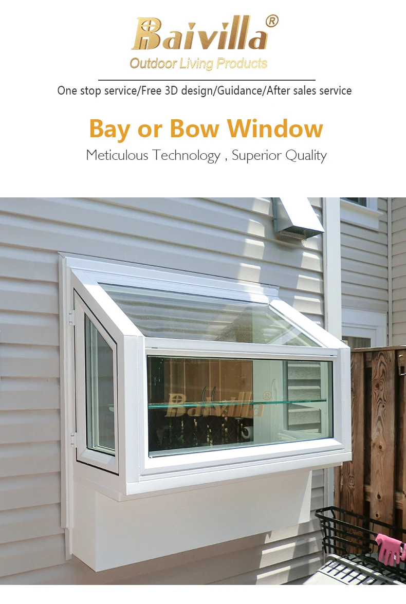 Baivilla Custom Aluminum Bay Garden Windows for Villa & Patio ODM