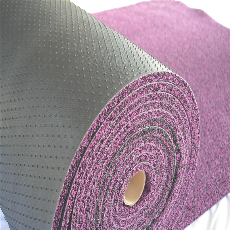 PVC Cushion Coil Mat in Roll With Double Color Mix Spike Backing Car ...