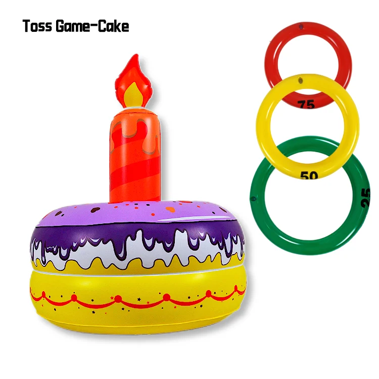 Inflatable Ring Toss Game Set Cake Pool Toys Sport Accessories Party ...