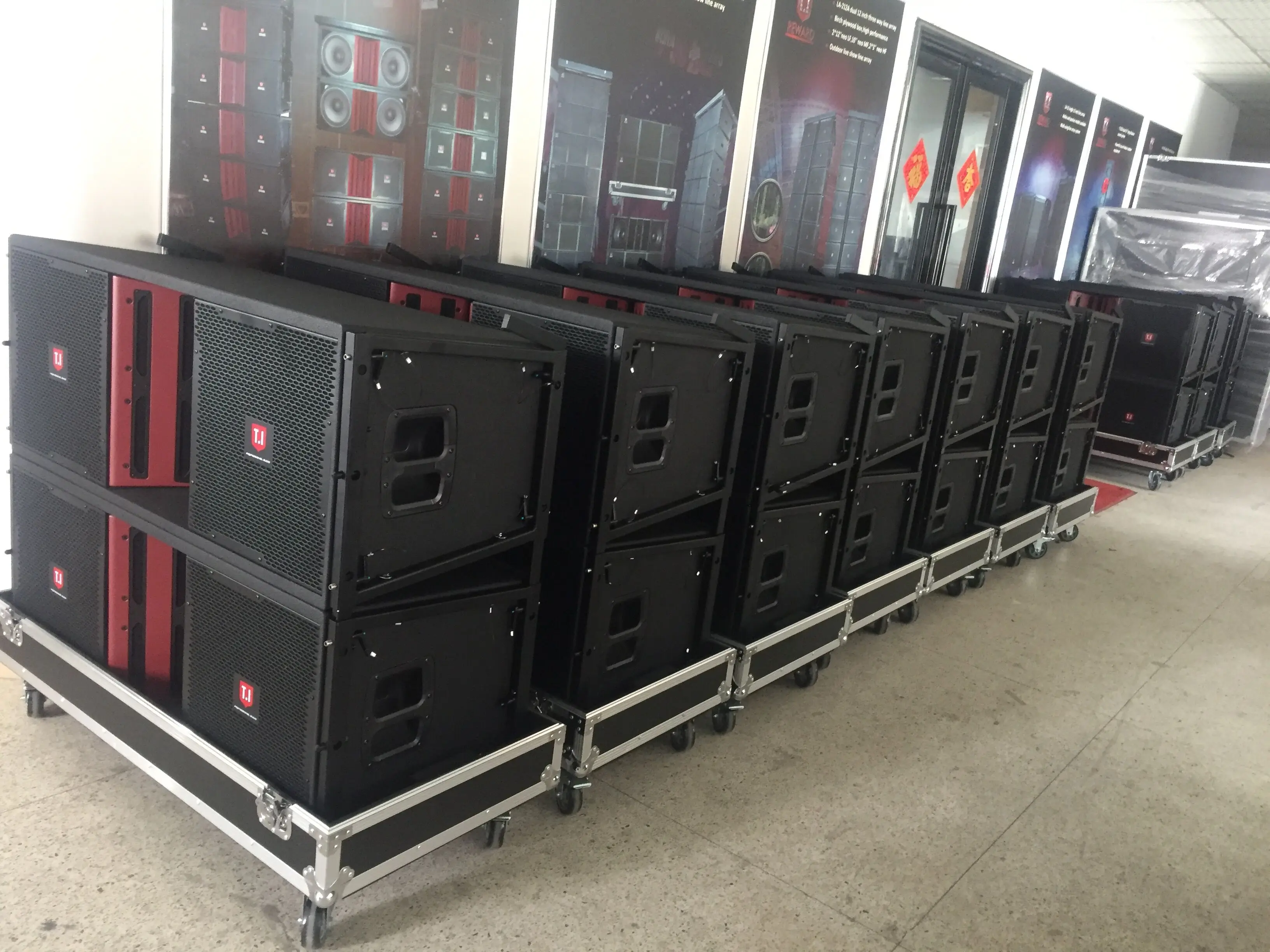 Professional Waterproof Powered Long Distance Neodymium Line Array System Speaker Dual 15 Inch 3 ...