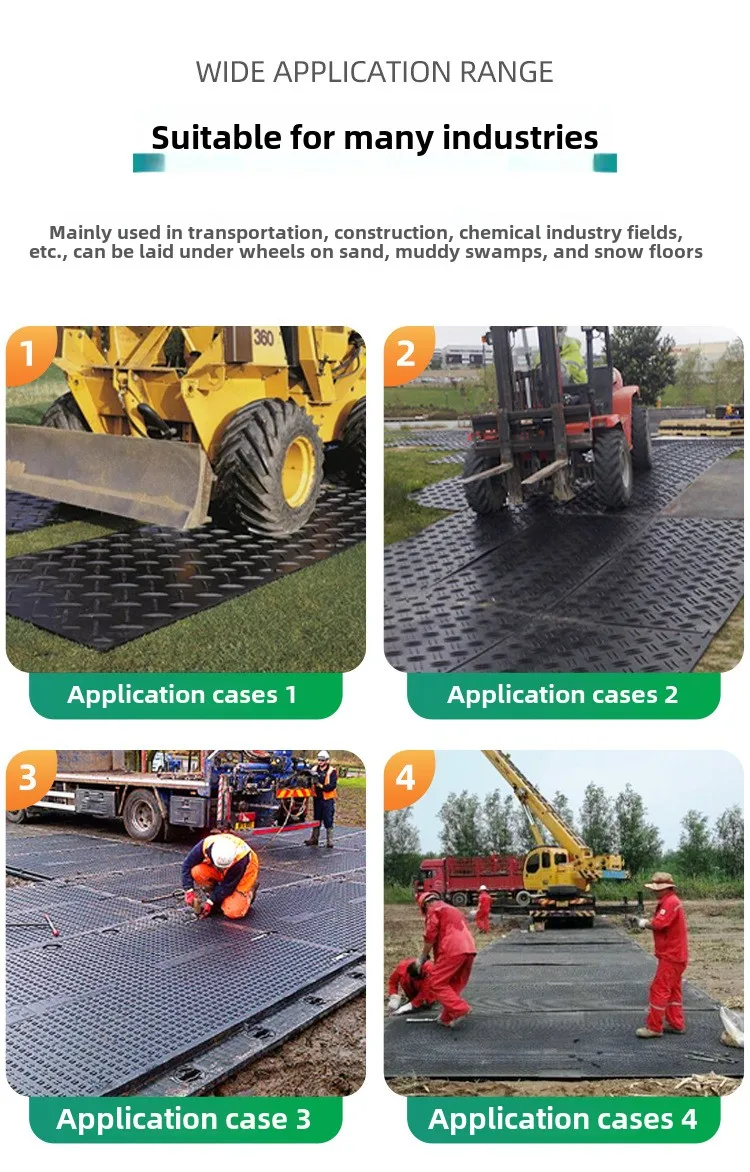 4x8 HDPE Track Road Floor Temporary Ground Mat for Heavy Equipment Mud ...