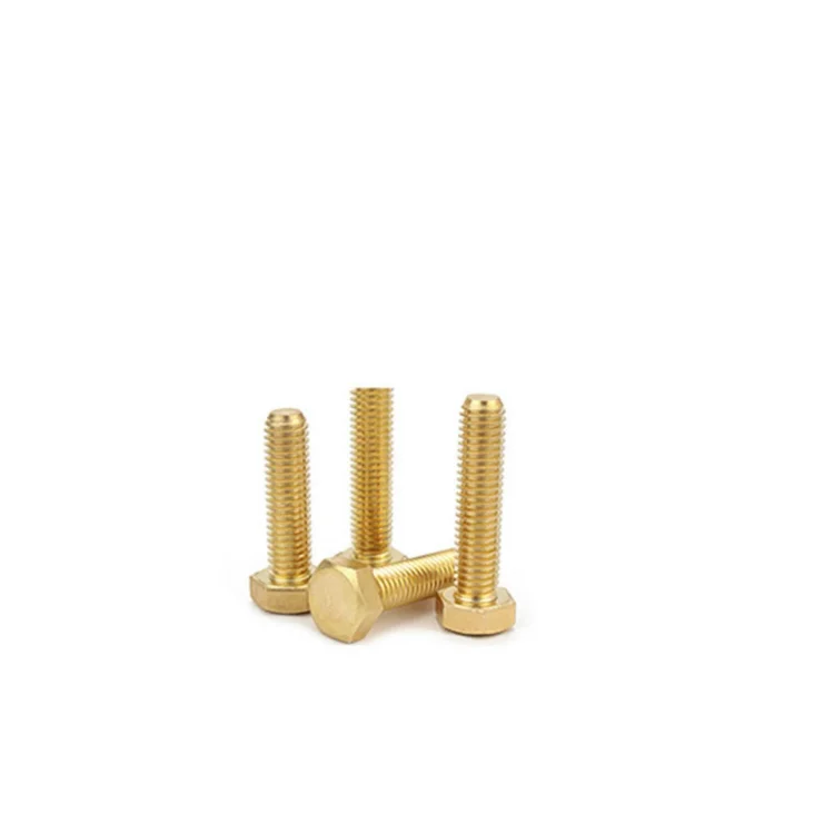 Din933 Hex Head Brass Bolts M3 M4 M5 M6 M8 M10 Hexagon Screws Copper ...