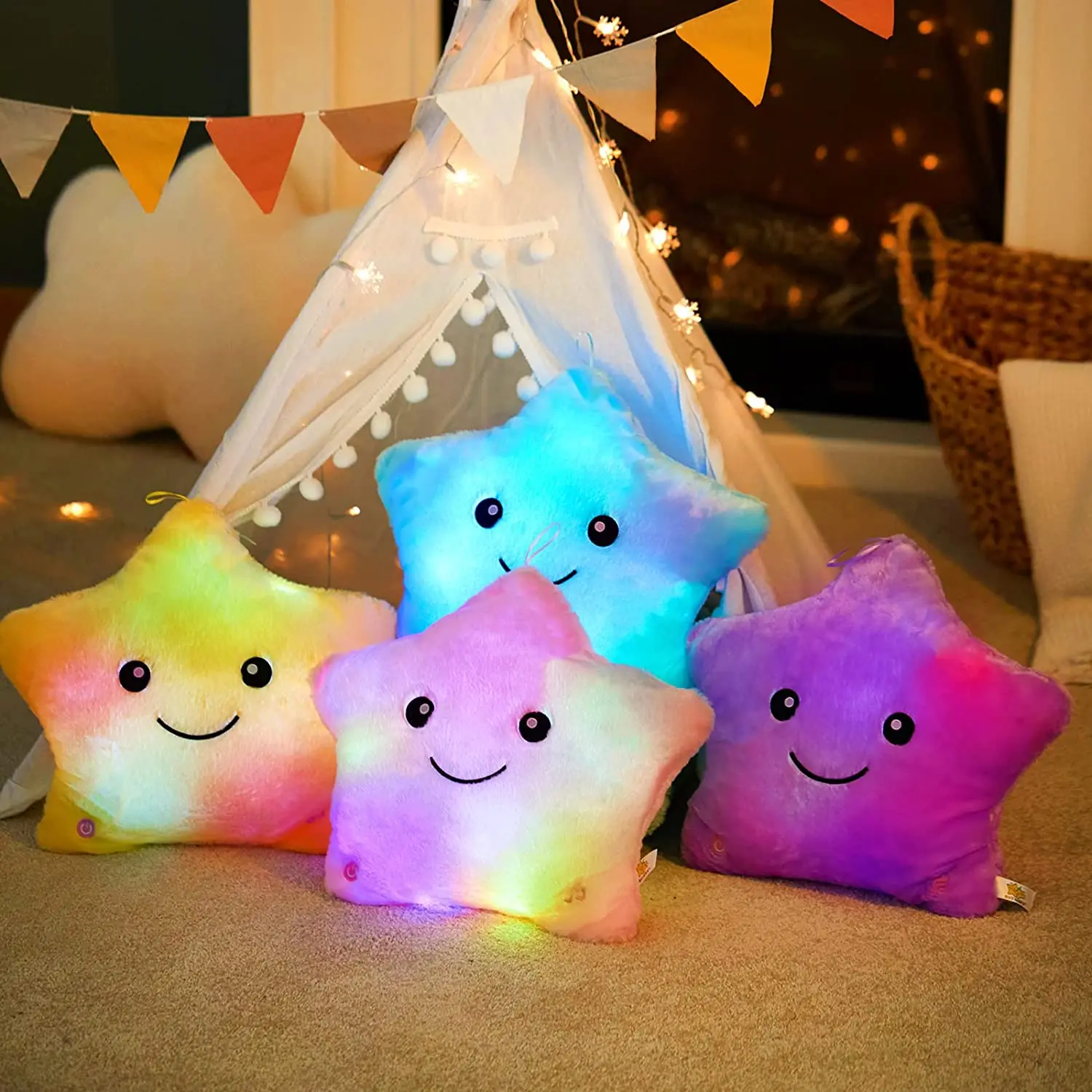 Star Luminous Plush Kids Toy - Twinkle Night Light Pillow