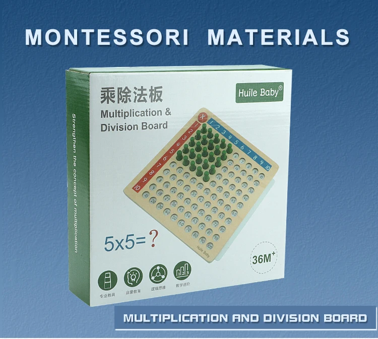 Montessori Multiplication and Division Board - Wooden Math Toys