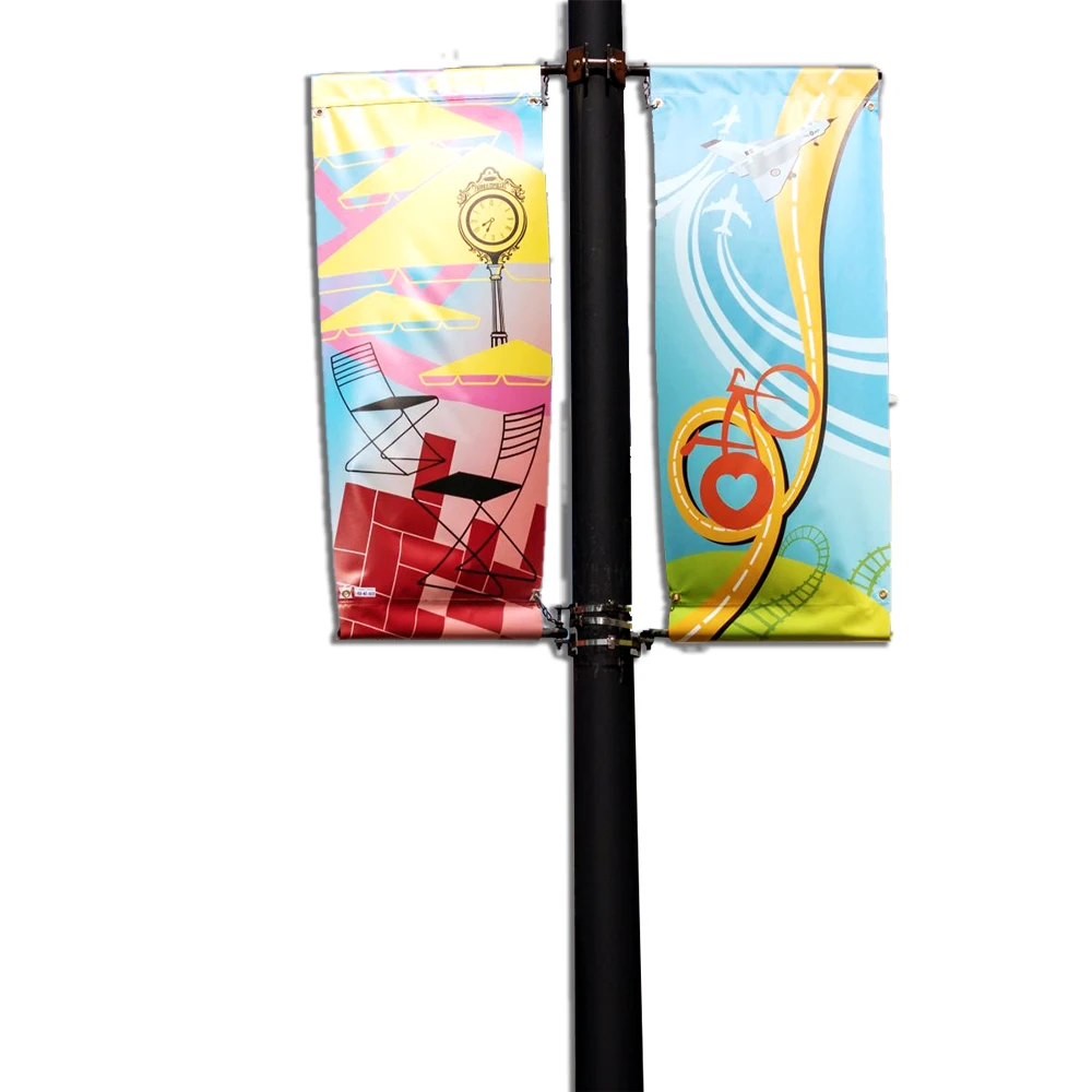 Street Outdoor Light Pole Advertising Flag Media Ads Kit