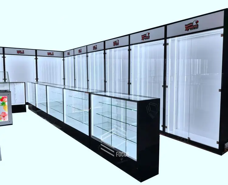 Luxury Store Display Showcase Glass Lockable Retail Cabinet Display ...