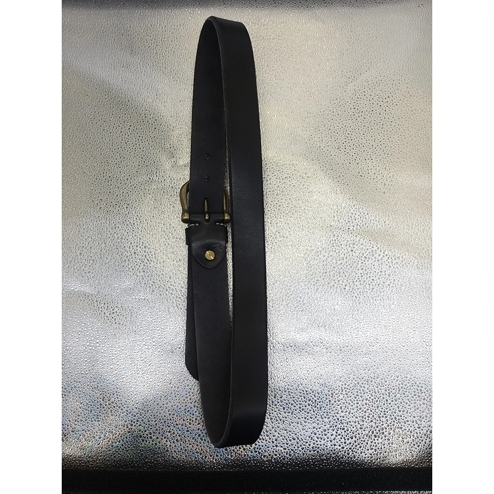 Copper Circular Buckle Circular Hole Full Grain Leather Vintage Belt ...