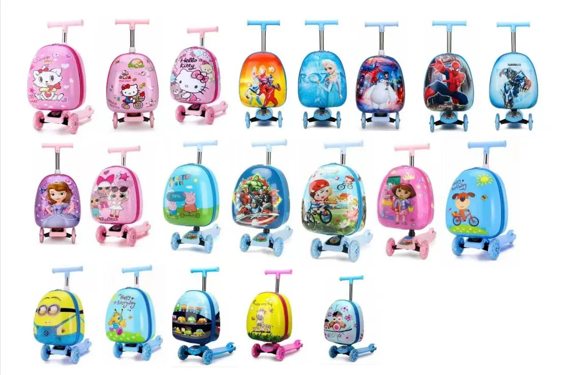 Twinkle Cute Kids Small Scooter Suitcase Lazy Trolley Bag With Wheels ...