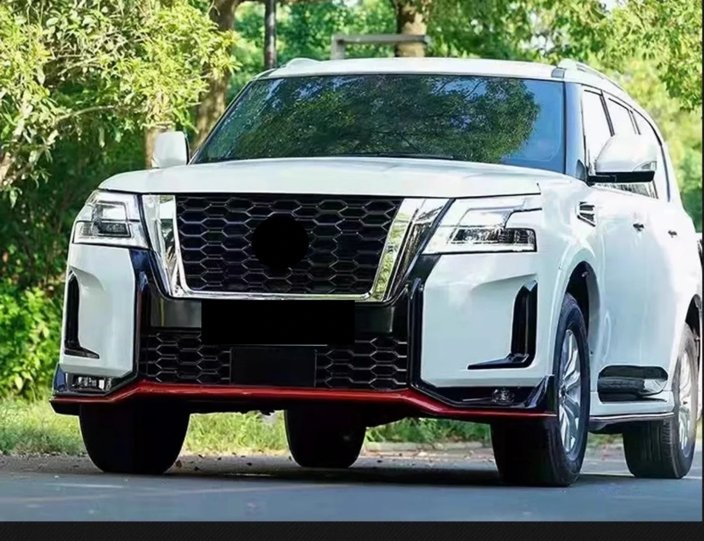 For Nissan Patrol Y62 Modified Front Rear Bumper Grill Mask Tail Wing ...