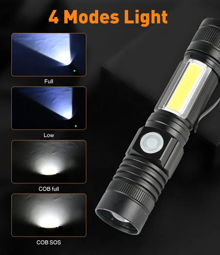 Super Bright Linterna Strong Torch Light Pocket Zoom Led Flashlight ...