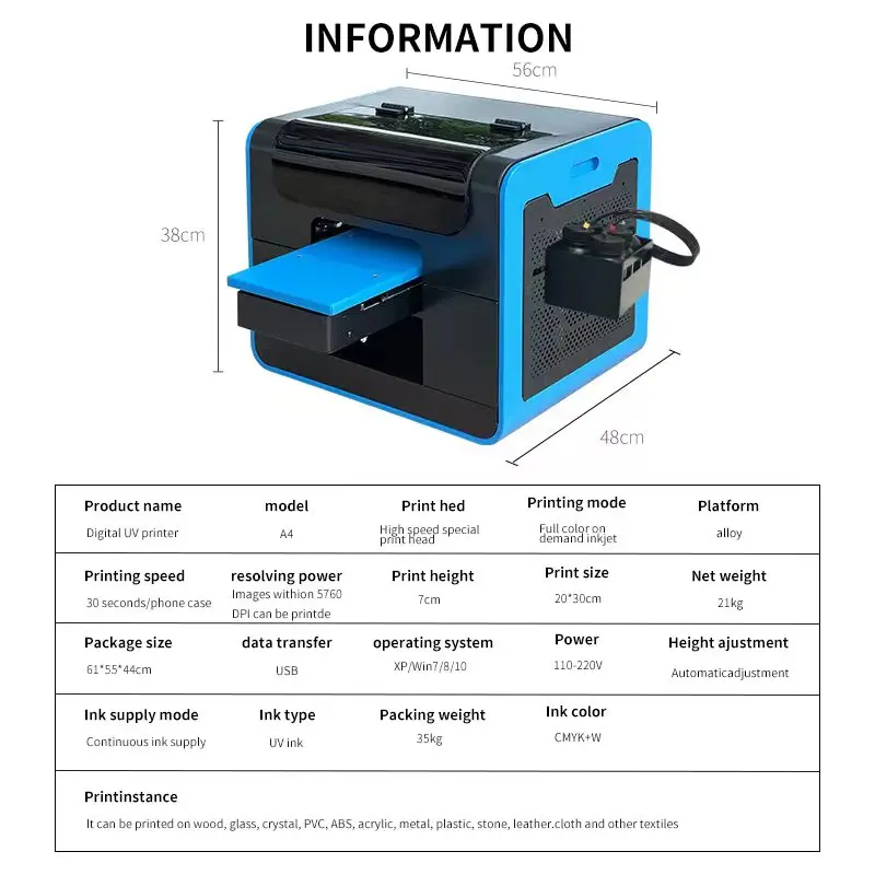 New A4 Size Flatbed Printer Phone Case Acrylic Wood Glass Digital Uv ...