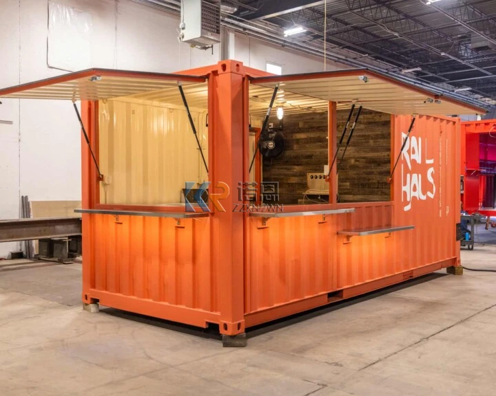 20ft 40ft Mobile Prefab Coffee Kiosk Booth Shipping Container Bar Black ...