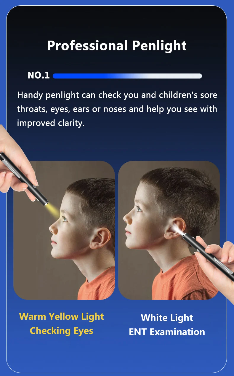 Medical Flashlight - Rechargeable LED Pen Light for ENT