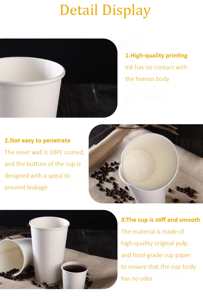 Custom Logo Coffee Shop Takeaway Packaging Disposable Espresso Coffee ...