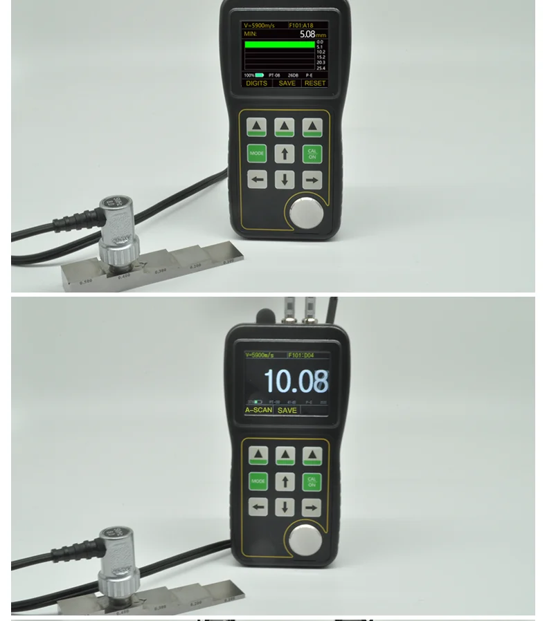 UT4000 Ultrasonic Thickness Gauge Color Screen Realtime A/B-Scan ...