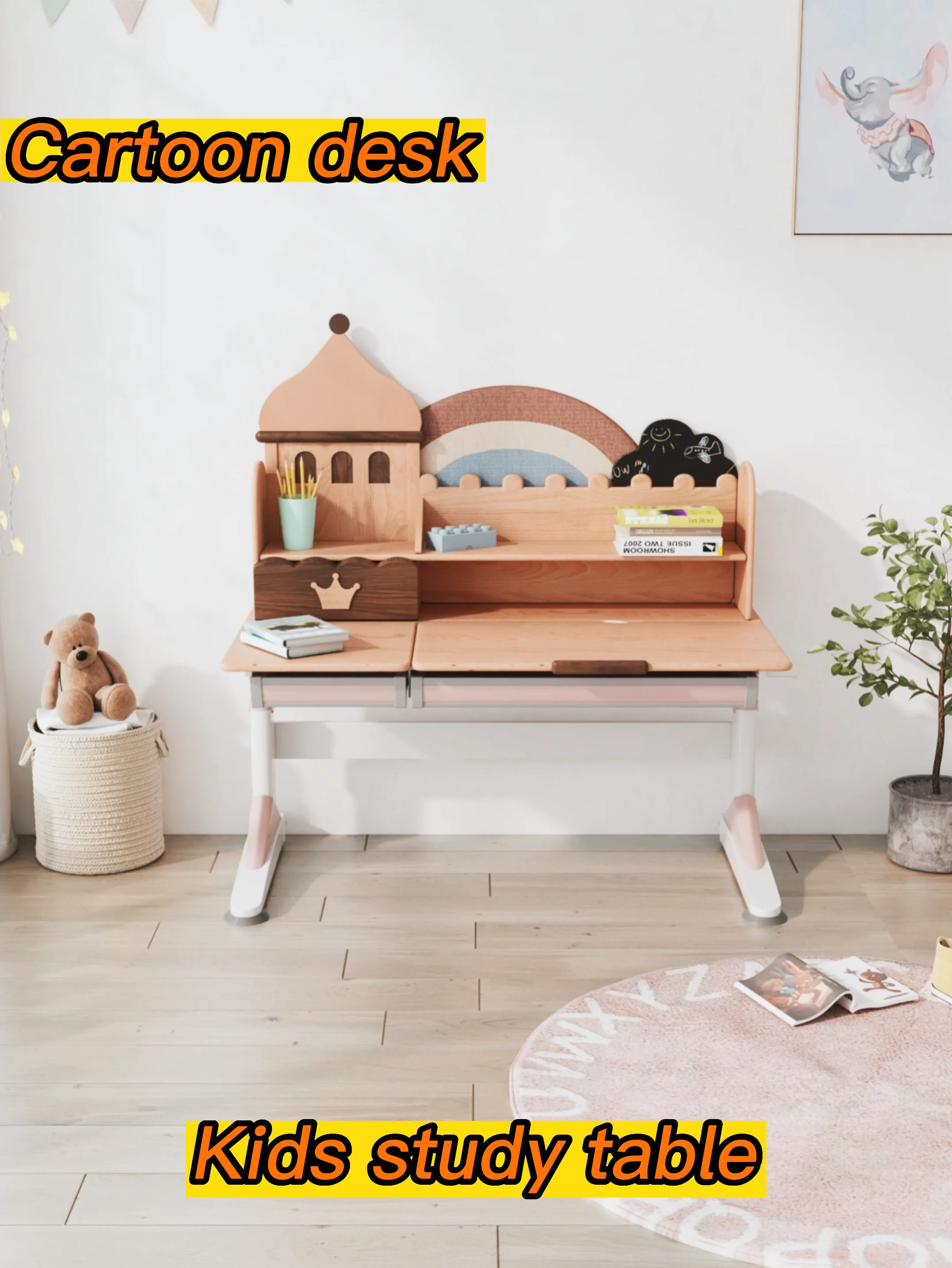 Wooden Bedroom Furniture Modern Height Adjustable Children Desk Kid ...