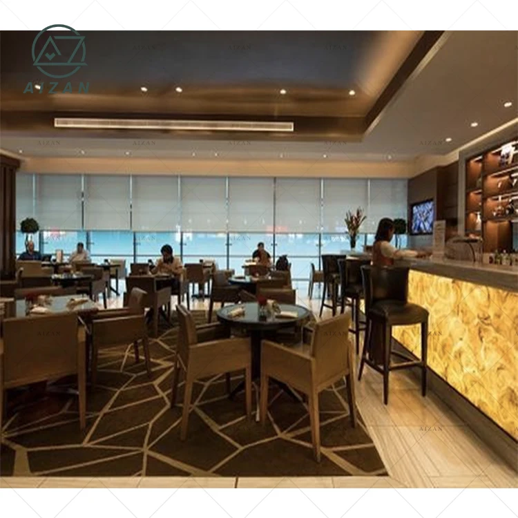 Translucent Marble Stone Bar Counter Restaurant Onyx Stone Bar Counter ...