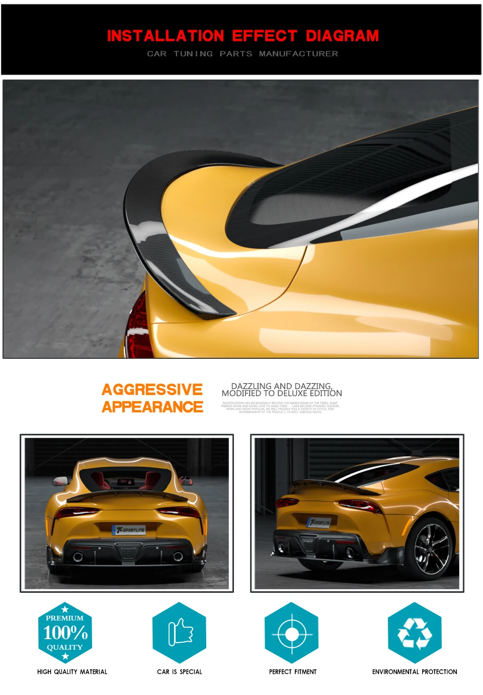 Carbon Fiber A90 Rear Spoiler for Toyota GR Supra A90 Edition J29/DB ...