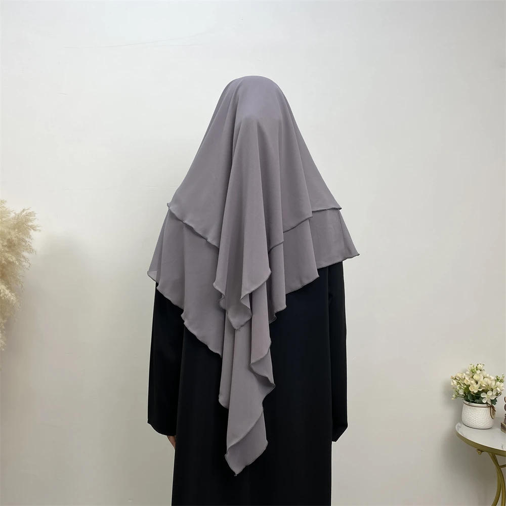 Shop 2305# New Front Back 2 Layer Chiffon Khimar Hijab