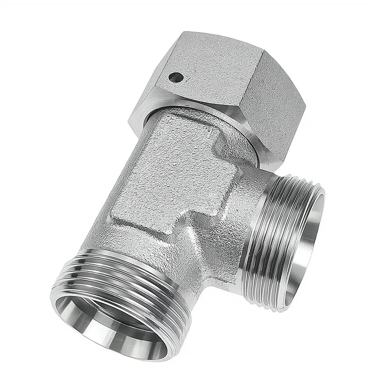 Cc Cd Male Thread Hydraulic Barrel Branch Tee Fittings With Swivel Nut ...