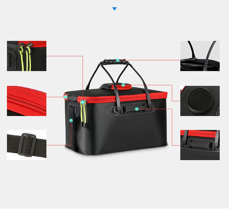 Collapsible Live Fish Container Multi-Functional Fish Live Lures Bucket ...
