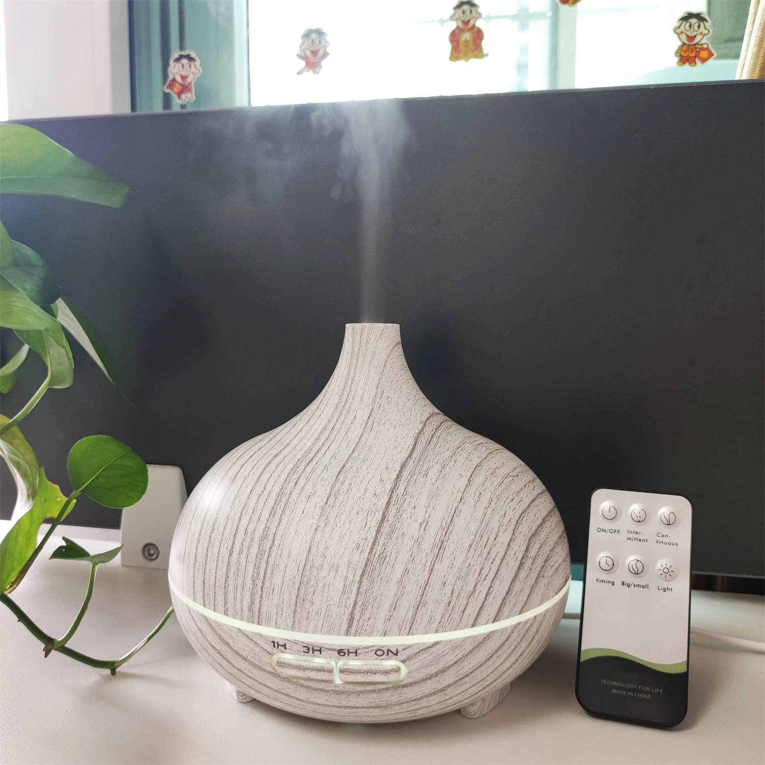 Wood grain humidifier 500ml aroma diffuser for home hotal
