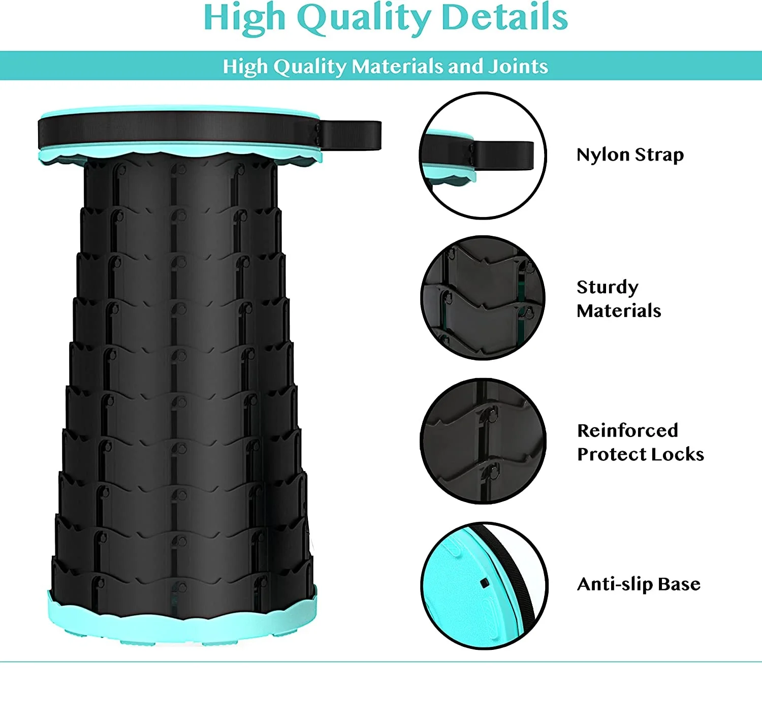 Height Adjustable Portable Plastic Foldable Collapsible Telescopic ...