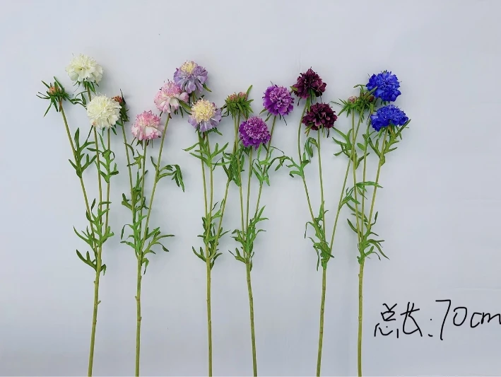 High Quality Silk Scabiosa Flower Arrangements for Decor