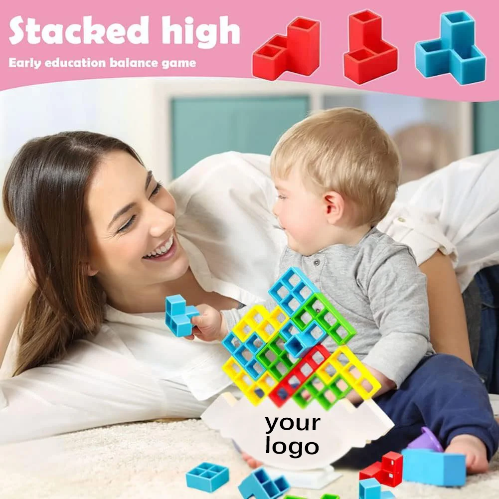 Children Plastic Interactive Swing Stacked Building Block Puzzle Board ...