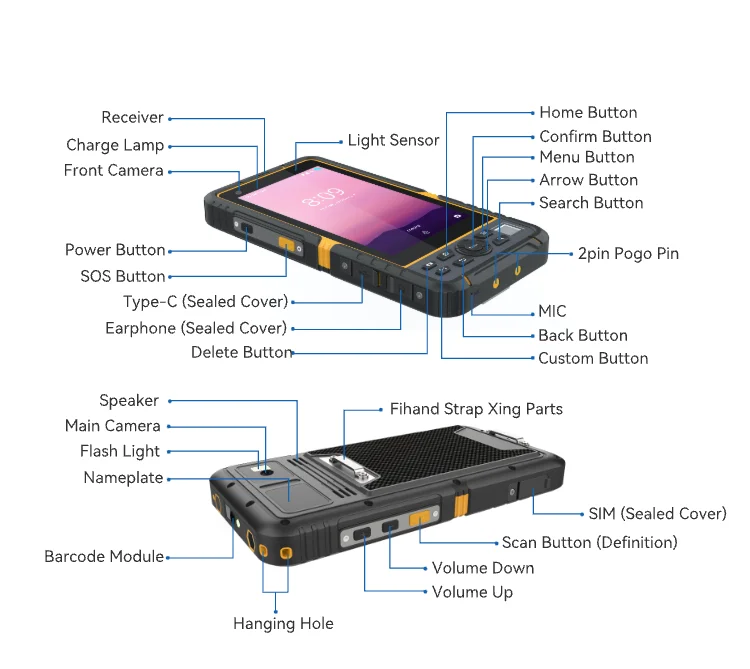 Hugerock T60ex Ip67 Quad Core Explosion Proof 9000mah Nfc Card Reader ...
