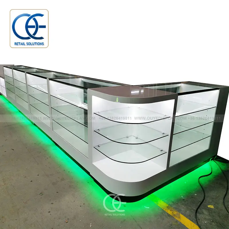 Custom Design Smoke Shop Display Table - Showcase Counter Cabinets