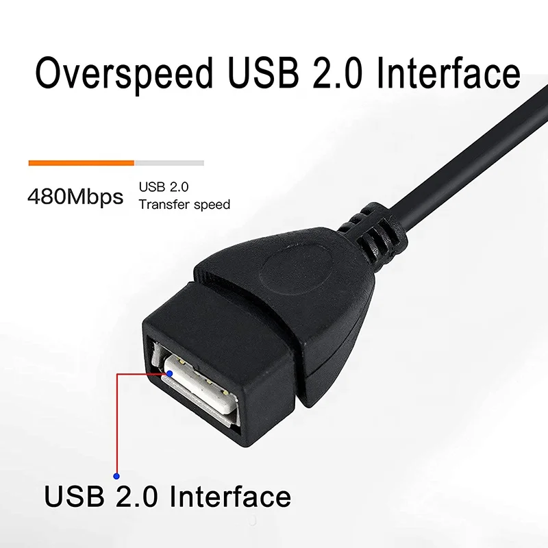 USB 2.0 Type a Female to Mini USB B 5 Pin 5-Pin Male OTG Adapter Cable ...